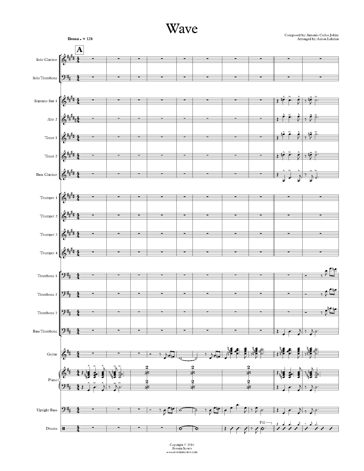 “Wave” for Big Band – Score and Parts – Aaron Lehrian